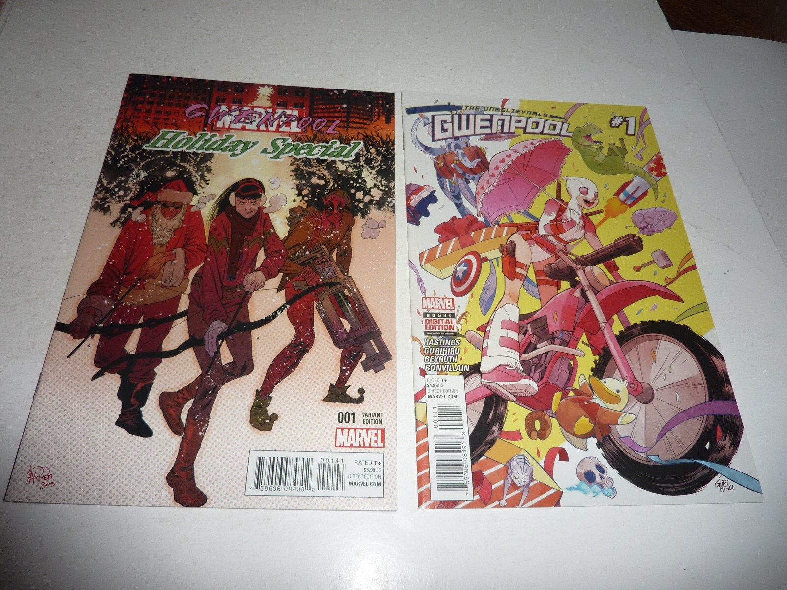 THE UNBELIEVABLE GWENPOOL #1 + Holiday Special Variant Marvel 2016 NM ...