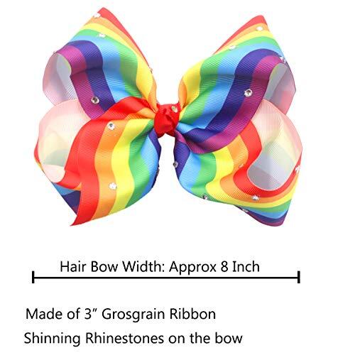 6 Pack 8 Inch Large Hair Bows Clips Boutiue Cheer Bows Hair Clips for ...