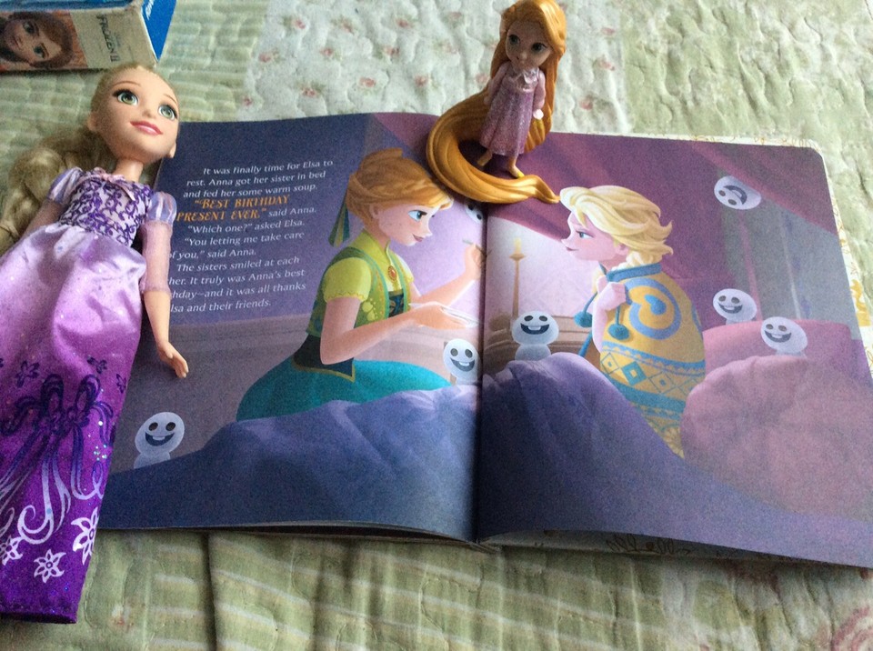 Junk Drawer Lot Of Six Frozen Toys Books Puzzle Dolls Cake Topper | eBay