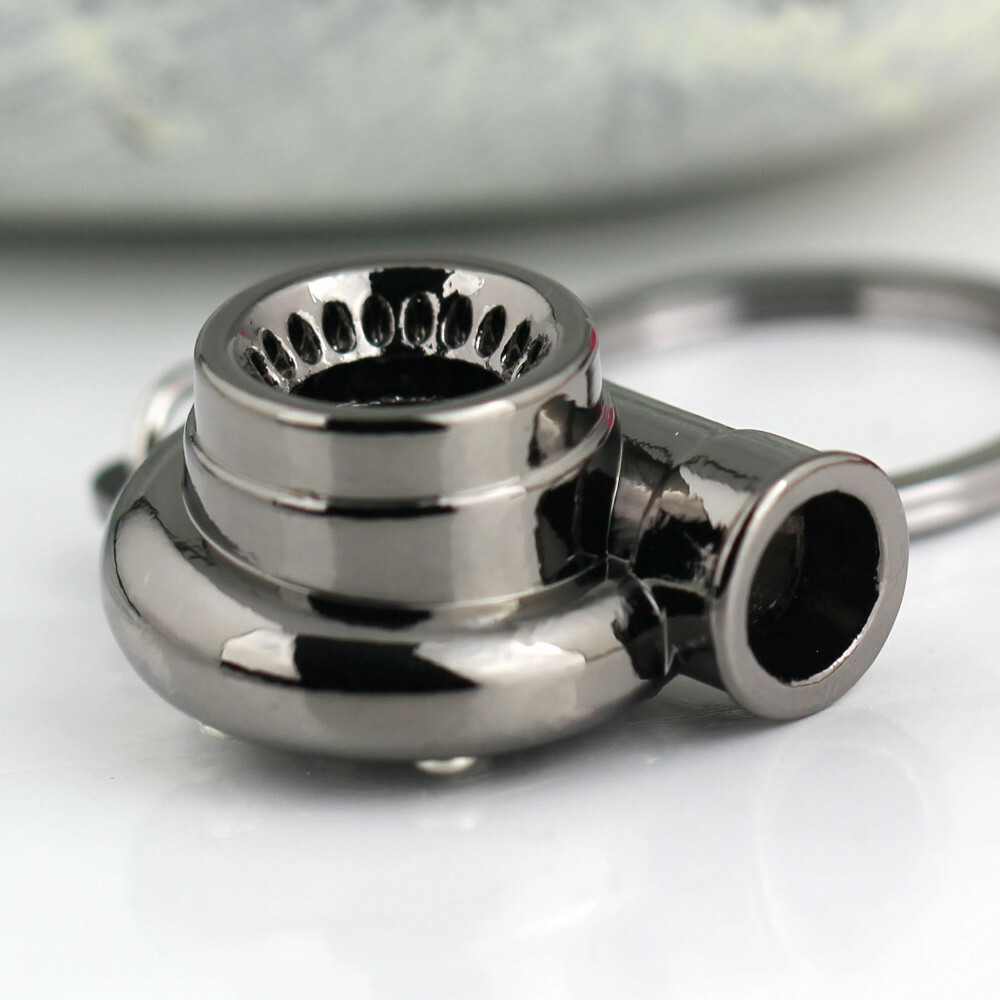 Gunmetal Spinning Turbo Keychain Automotive Part Car Gift Key Chain ...