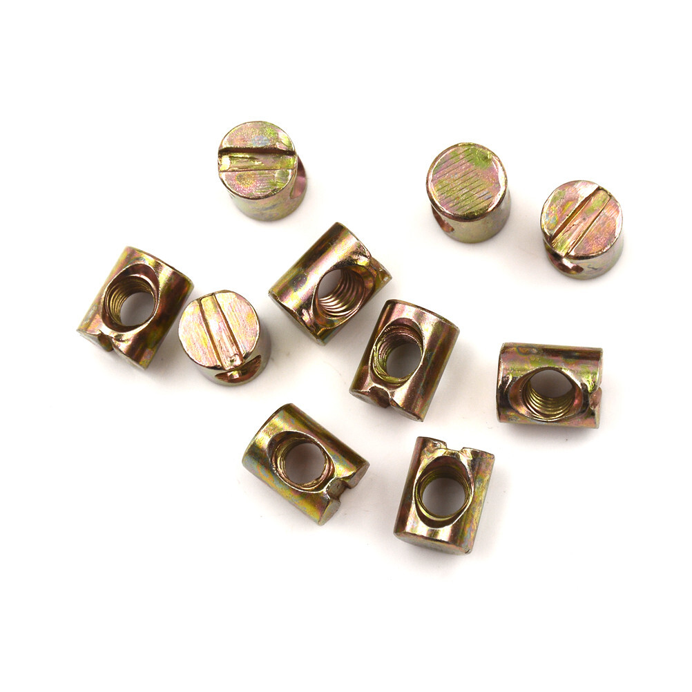 10pcs M5 Barrel Bolts Nut Cross Dowel Slotted Furniture Nut for Beds ...