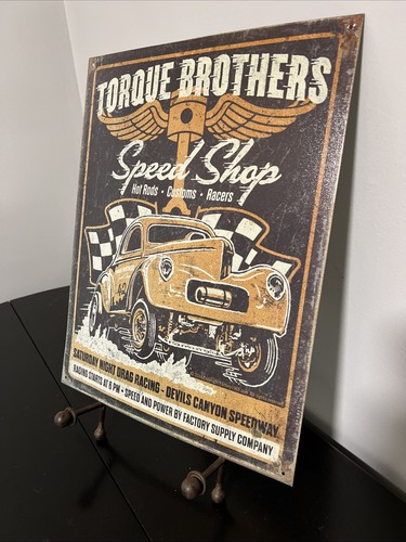 Torque Brothers Speed Shop 2014 Hot Rod Metal Wall Sign Man Cave Garage ...