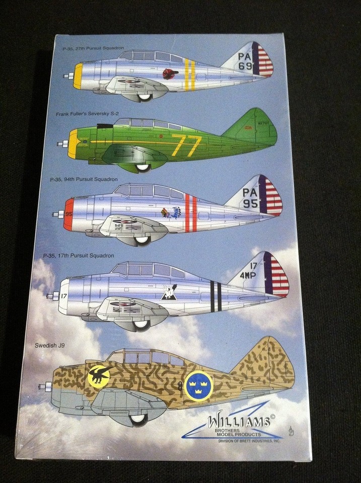 Williams Bros Inc 1/32 P-35 Seversky Philippine Swedish US Sealed ...
