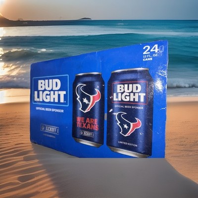 HOUSTON TEXANS Empty BUD LIGHT BEER 2017 KICKOFF 24 PACK | eBay