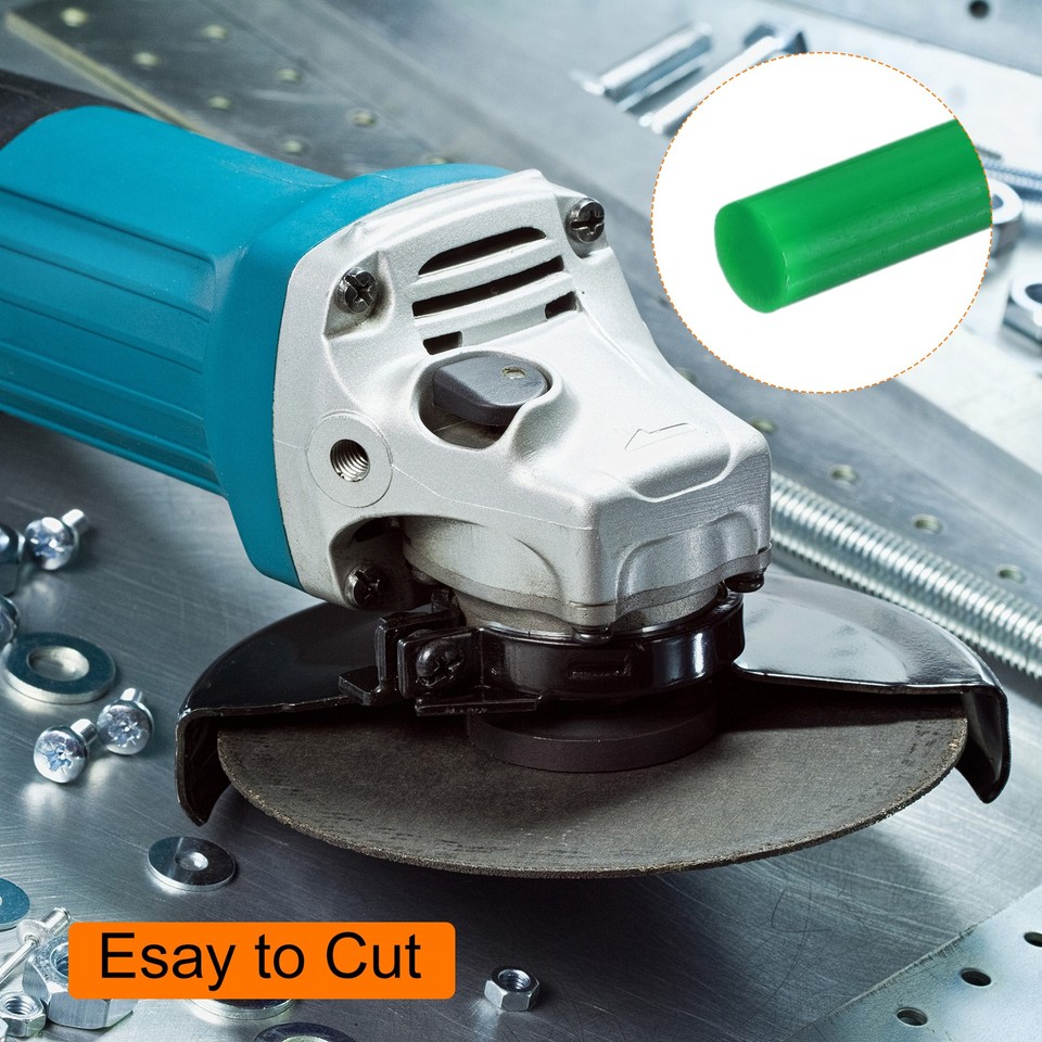 10 Pcs Green Plastic Rods 1 x 250mm ABS Round Stick Solid Bar DIY Model ...