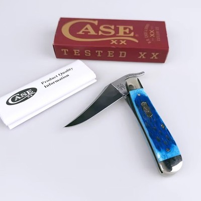 Case XX Knives 51859 Pocket Worn Mediterranean Blue Bone Russlock Knife ...