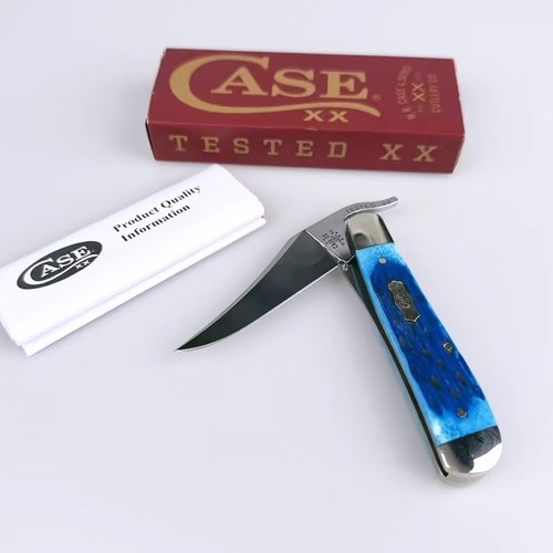 Case XX Knives 51859 Pocket Worn Mediterranean Blue Bone Russlock Knife ...