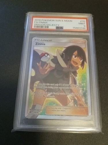 Zinnia Full Art 70/70 PSA 9 - Sun & Moon Dragon Majesty 2018 - Mint FA ...
