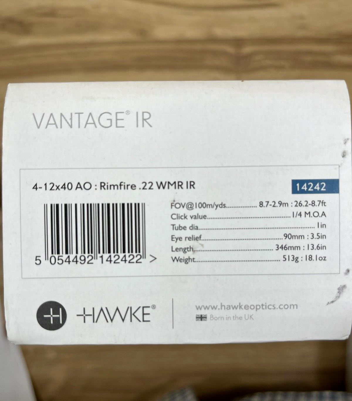 Hawke VANTAGE IR 4-12X40 AO Rimfire .22 WMR Reticle Rifle Scope - Black ...
