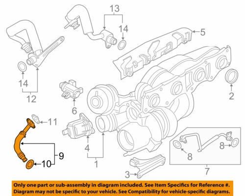 OEM BMW E84 E89 F07N F10 F11 TURBOCHARGER OIL OUTLET PIPE 11428626653 ...