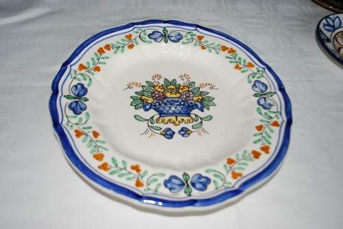 Zierteller Wandteller Spanische Keramik 25 cm handbemalt Blumen Korb ...