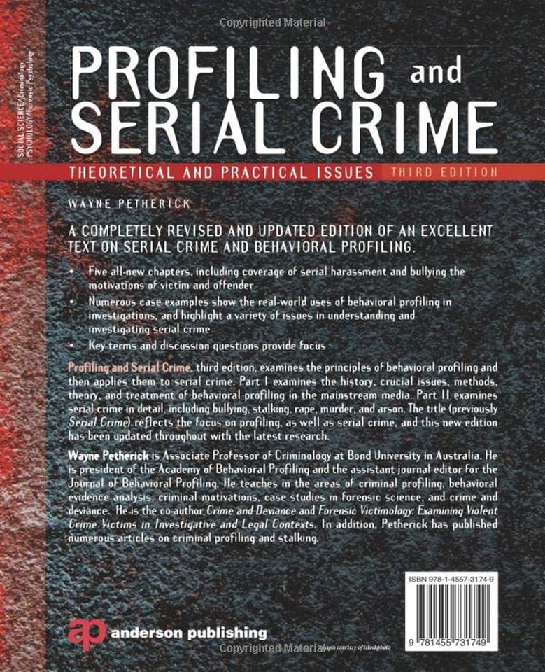 Profiling and Serial Crime: Theoretical and Practical Issues | eBay