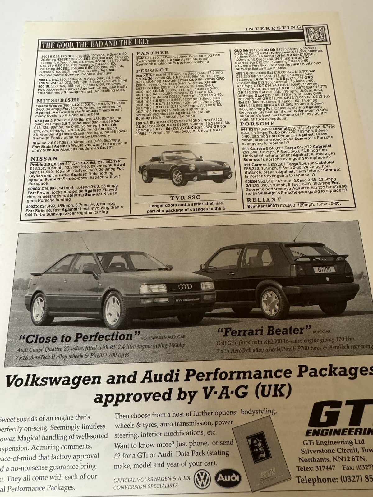 Original Vintage Audi Mk2 VW Golf GTi Engineering Magazine Advert ...