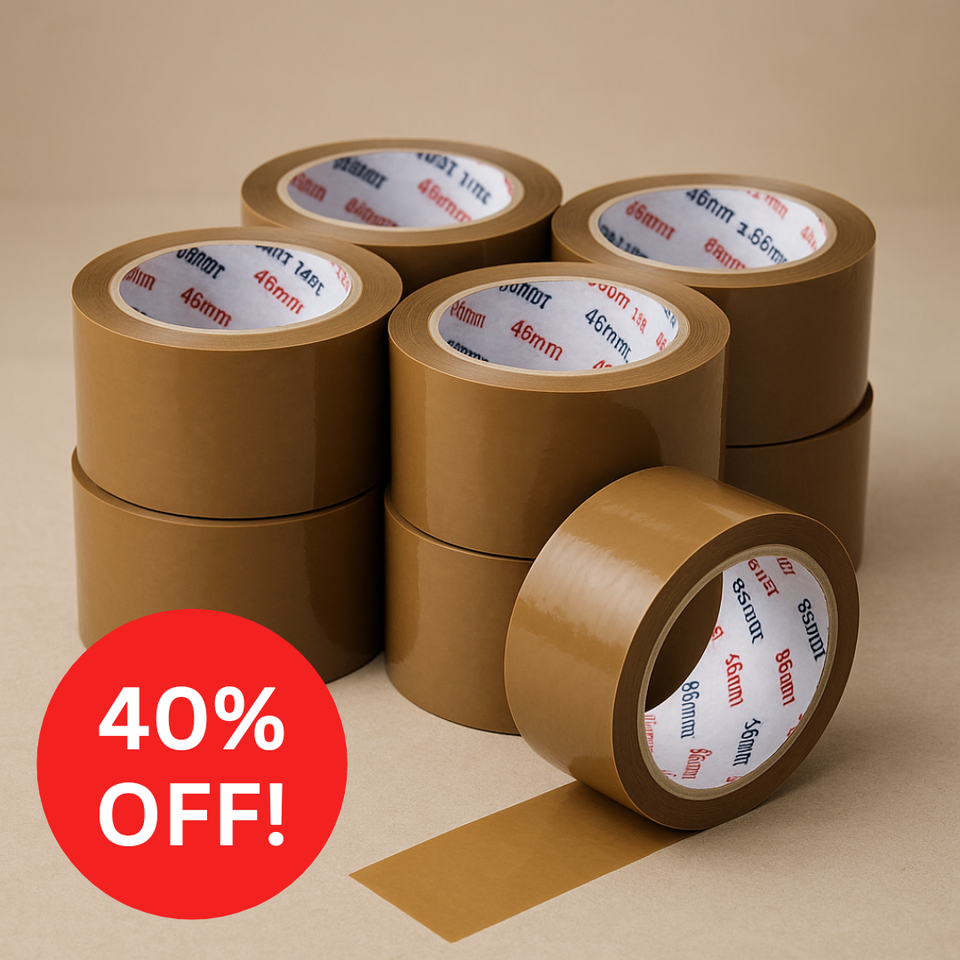 Clear / Brown Parcel Tape | Strong Packing Carton Sealing Tape (48mm x ...
