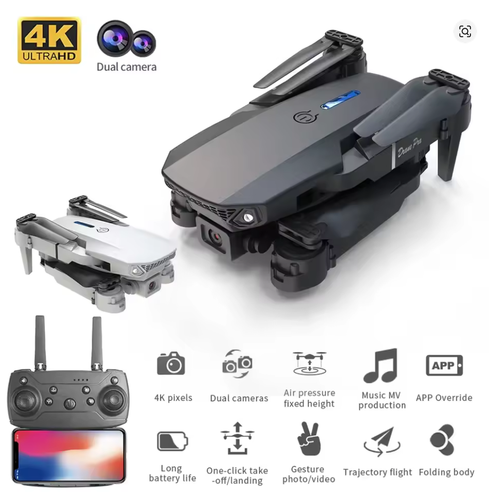 Professional mini remote control drone E88 4K HD aerial camera WiFi FPV ...