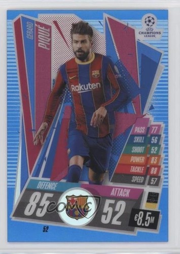2020-21 Topps Chrome Match Attax UCL Blue Refractor /150 Gerard Pique #52 | eBay