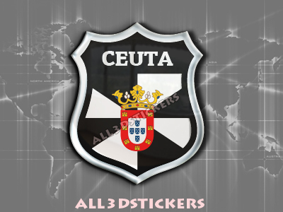 Pegatina Emblema 3D Relieve Bandera Ceuta - Todas las Banderas del ...
