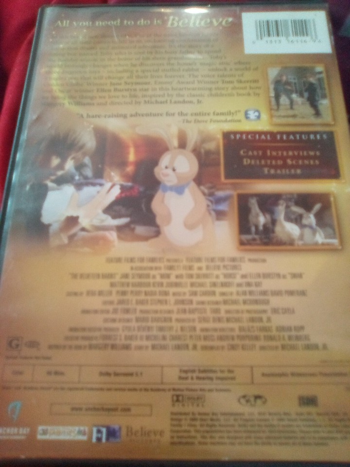 The Velveteen Rabbit (DVD, 2009) 13131611496| eBay
