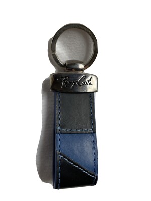 Renzo Costa (Peru) Genuine Blue/ Black Leather Key Ring | eBay
