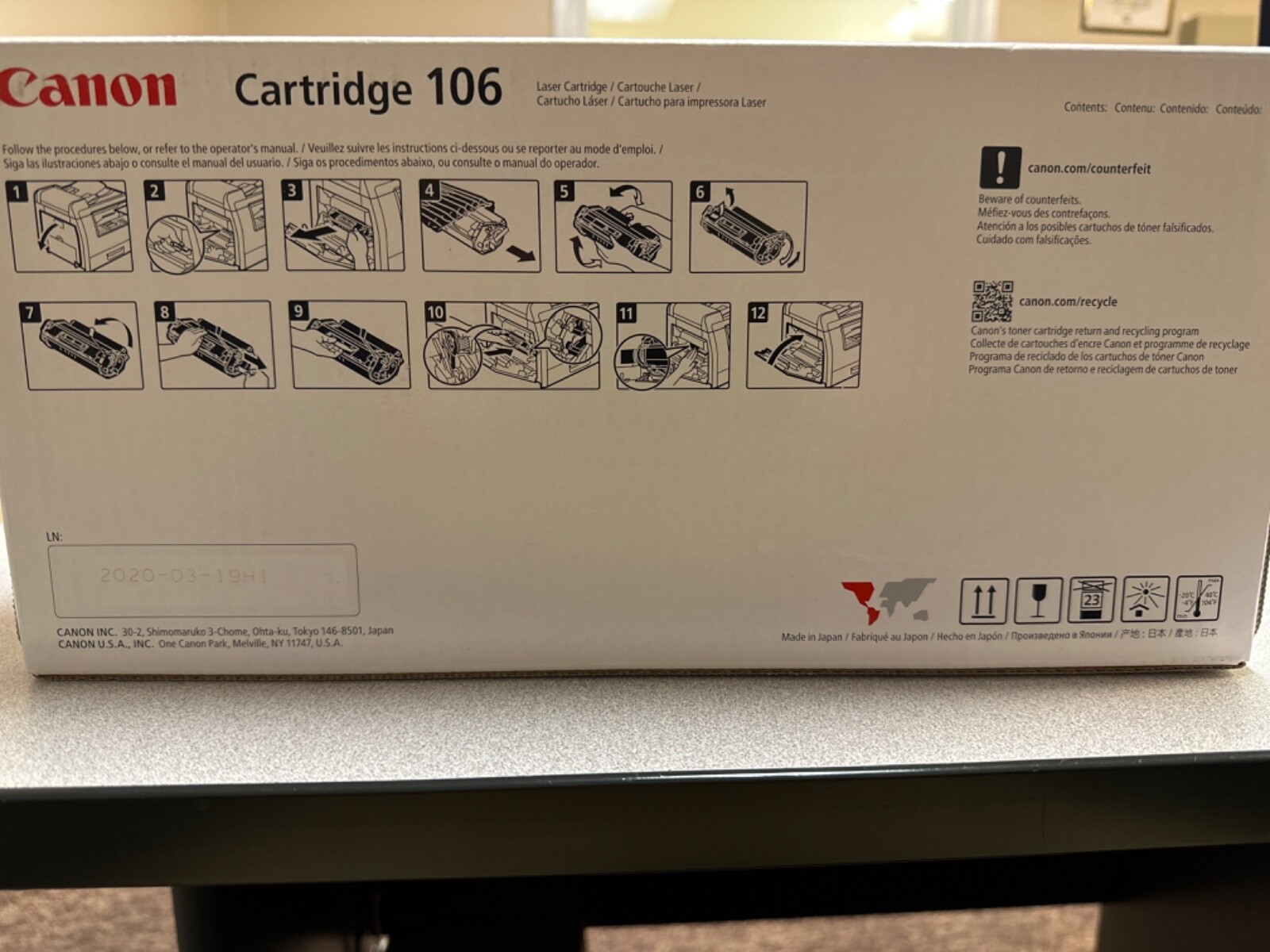 Canon 106 (0264B001AA) Black Toner Cartridge for sale online | eBay