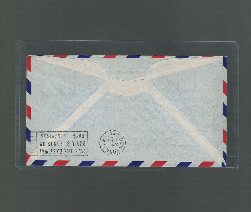 US First Flight Cover United Airlines San Francisco to New York 1954 US ...