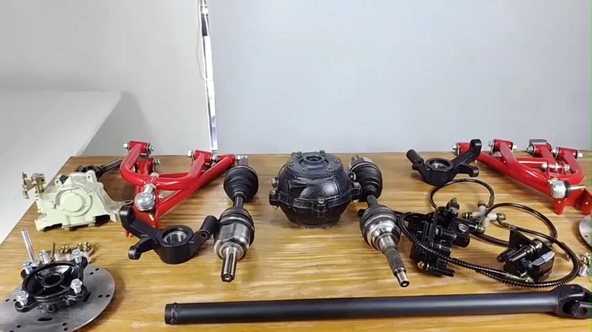 4 Wheeler Front+Rear Differential Drive Shaft CV Axle Kit Gear Box 7 ...