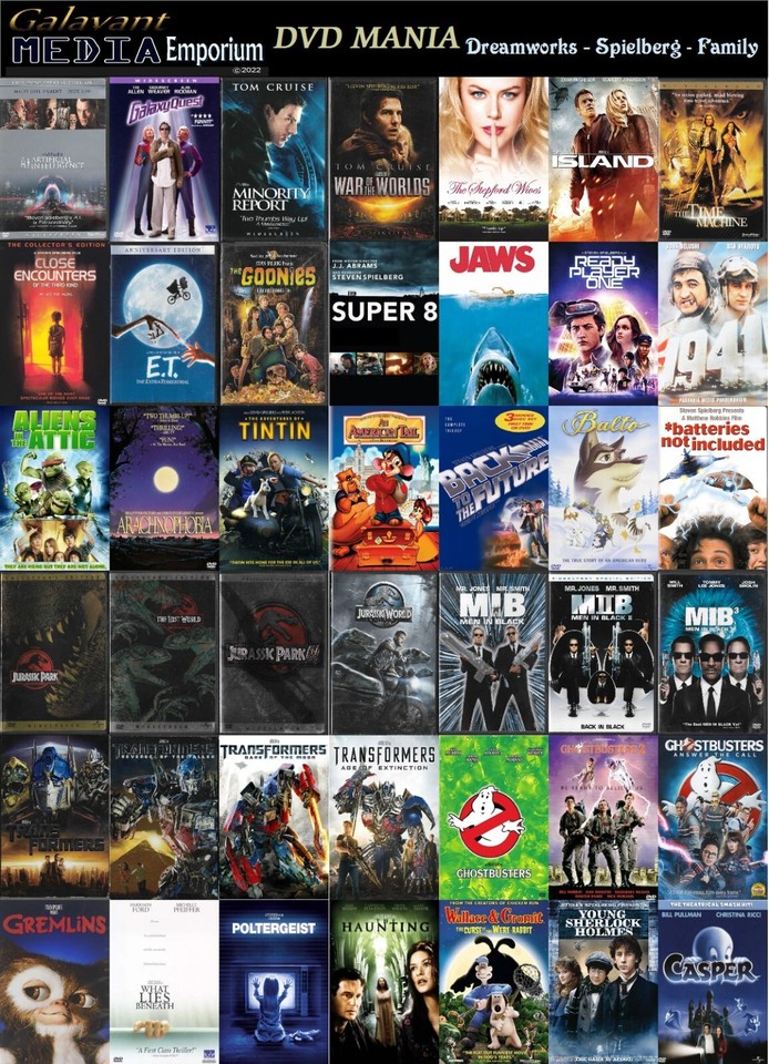 DVD Mania Pick Your Movie Spielberg Dreamworks Anime Family Combine ...