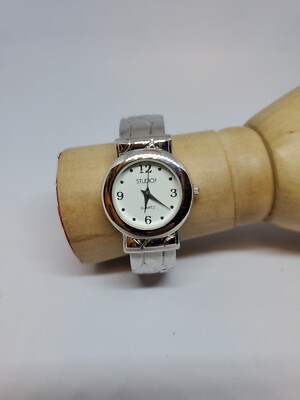 Studio Time Watch Women Gold Silver Dual Tone Open Cuff Band New ...