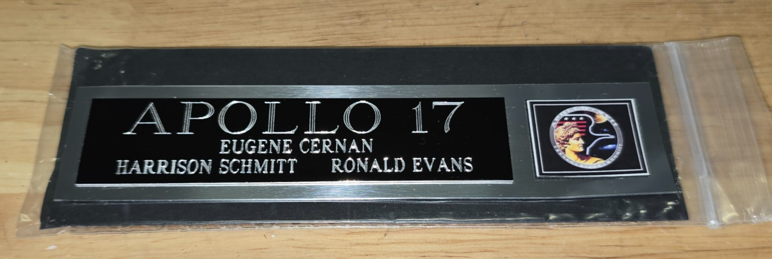Apollo 17 Mission Plaque Crew Cernan Schmitt Evans NASA Moon Landing ...
