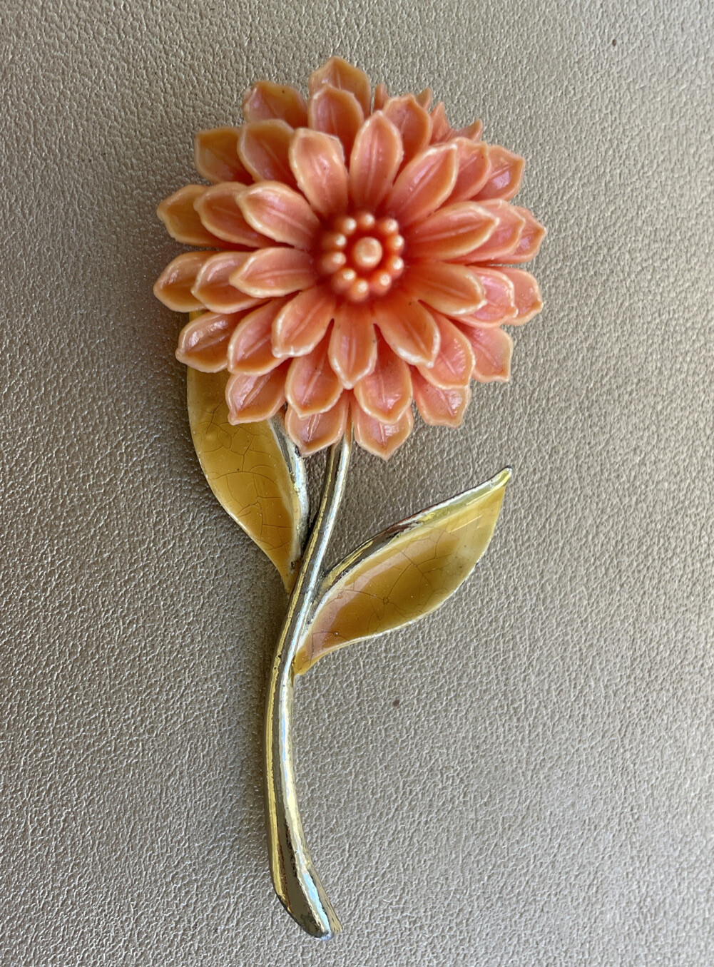 Vintage Signed JJ Silver Tone Coral Flower Pin or Brooch | eBay