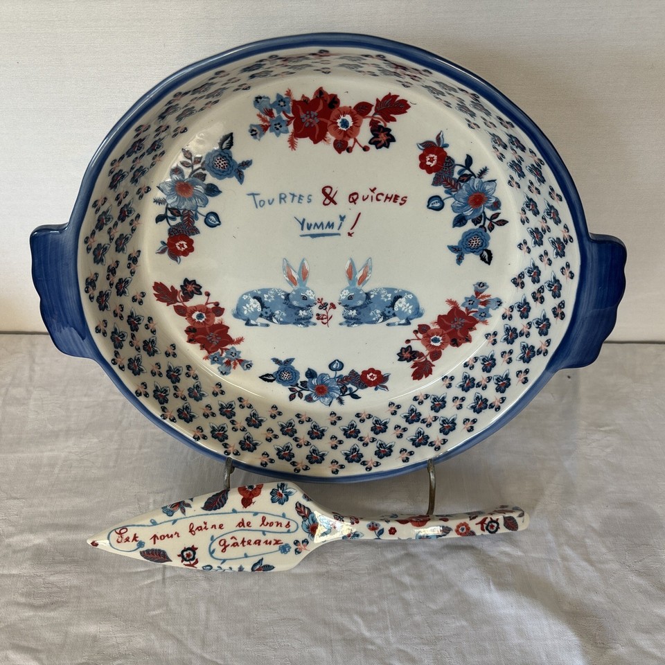 Anthropologie NATHALIE LETE Pie Dish & cake server BIBELOT French ...