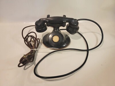 Vintage 1926-38 Western Electric D1 Metal Non-Dial Desk Phone + E1 ...