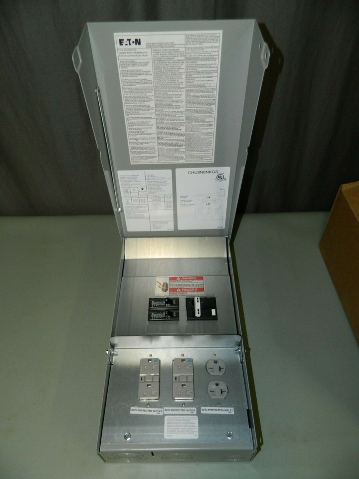 NEW Eaton CHU8N8NKGS 125A Surface Mount RV Outdoor Power Outlet Breaker ...