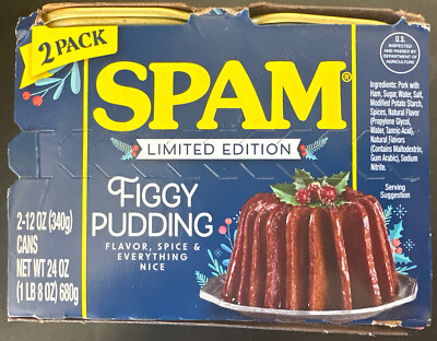 Spam Figgy Pudding 12 oz Limited Edition 2 Cans | eBay