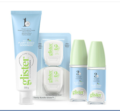 Family Bundle Glister organic oral care discounted pack plant based ...