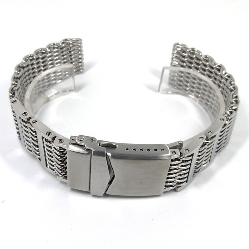 Adjustable Shark Mesh Stainless Steel Watch Strap Band Bracelet Solid ...