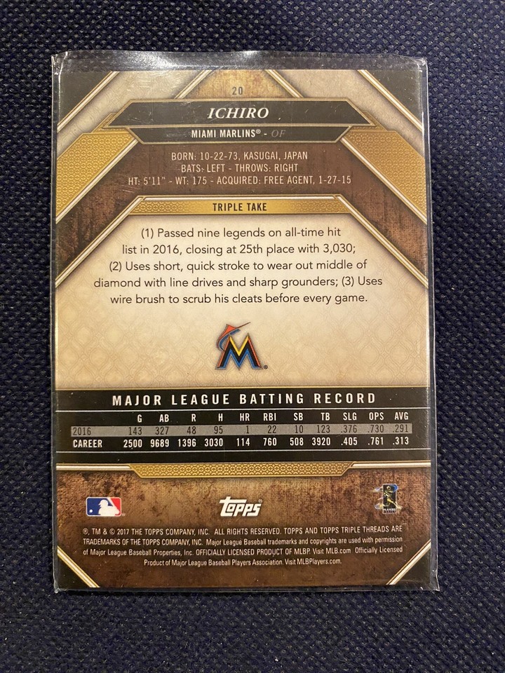 2017 Topps Triple Threads Amethyst Purple #20 - Ichiro Suzuki /340 | eBay