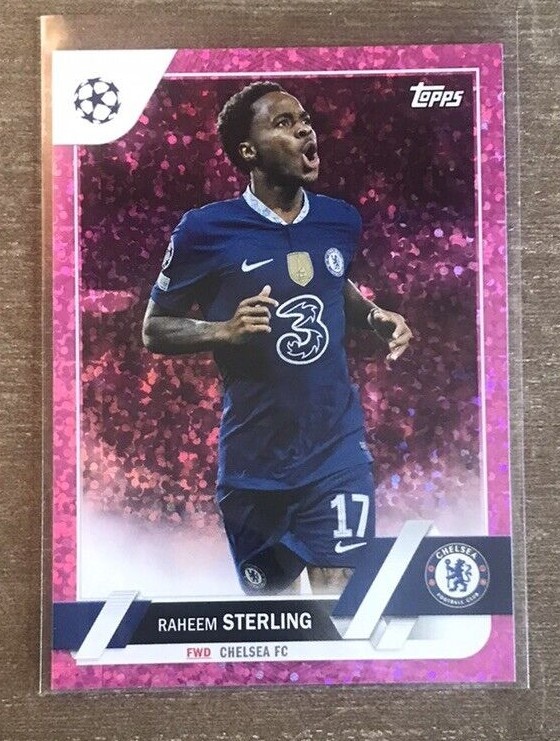 2023 Topps UCL Soccer Raheem Sterling Pink Sparkle - Chelsea FC | eBay
