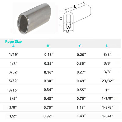 Stainless Steel Wire Rope Oval Sleeves Oval Crimping Sleeves With ...