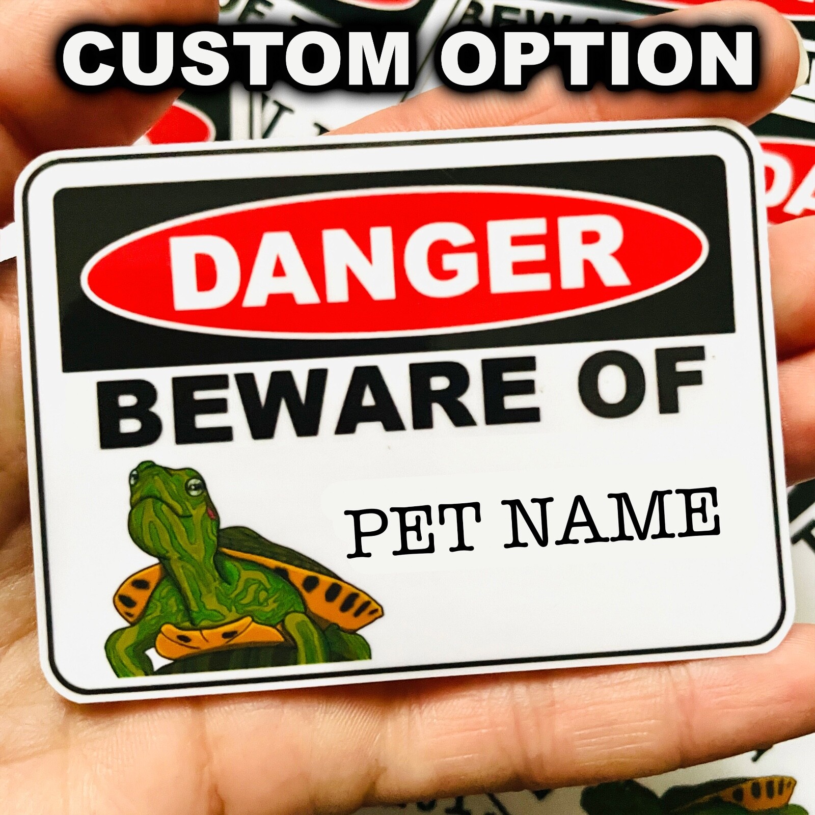 CUSTOM Beware Turtle - Vinyl Sticker Decal - water heat UV Proof | eBay