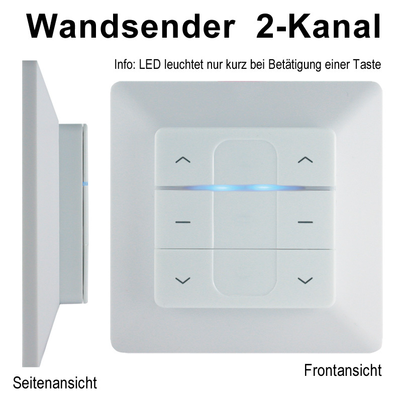 1 oder 2 Kanal Wandsender Funk Sender Fernsteuerung Fernbedienung ...
