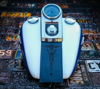 Harley Davidson Leather Fuel Gas Tank Panel Bib Fat Boy Softail Retro ...