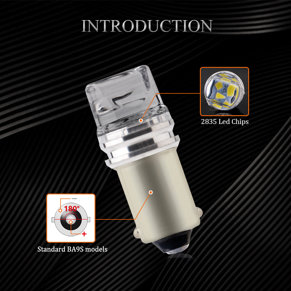 10Pcs T11 BA9S T4W 2835 3SMD LED Bulb Car Side Licnese Dome Light W6W ...