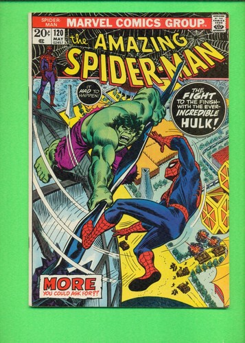 AMAZING SPIDER-MAN #120 HULK VS SPIDEY KANE/ROMITA MAY 1973 HIGH-GRADE ...