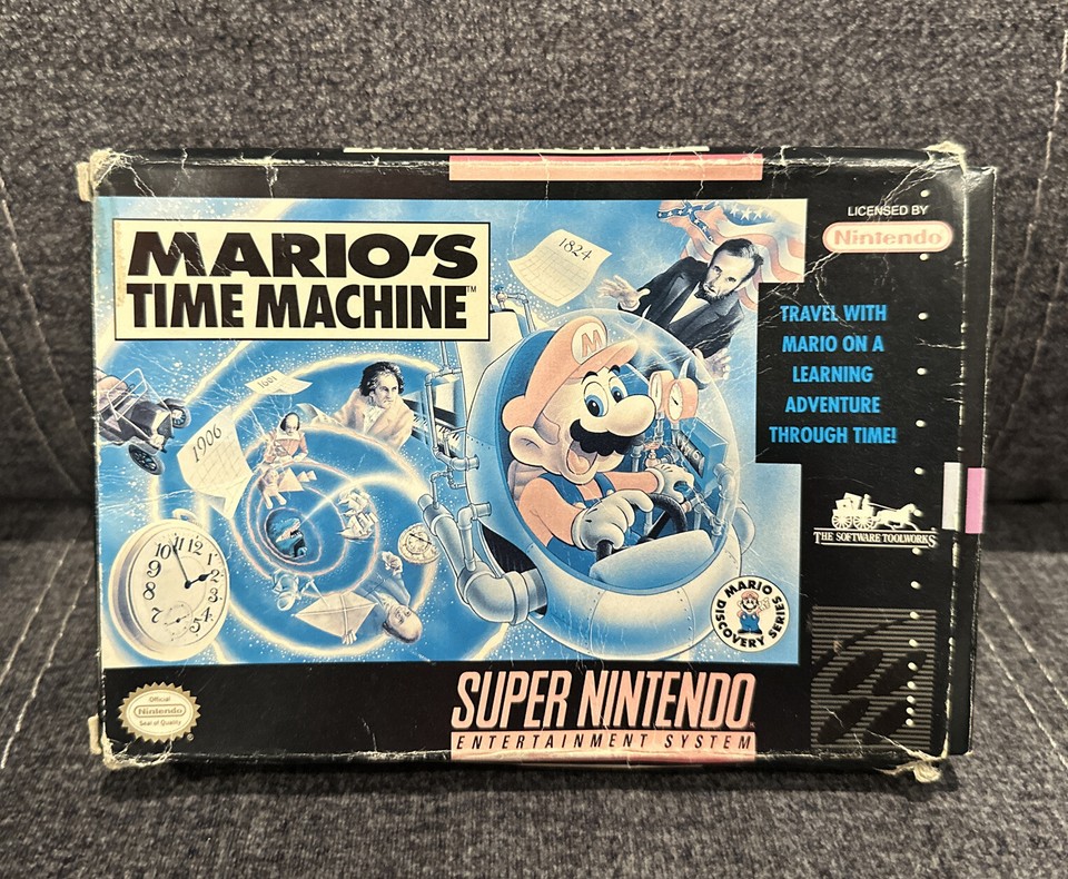Mario’s Time Machine Super Nintendo Snes ~ In Original Box! ~ Fast ...