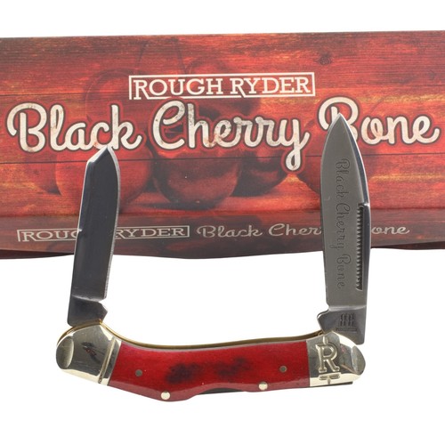 Rough Rider Black Cherry Lockback Pocket Knife RR1661 2 Double Folding ...