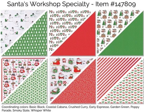 Stampin Up SANTA'S WORKSHOP 12x12 Designer Series Paper-12 Sheets**New ...