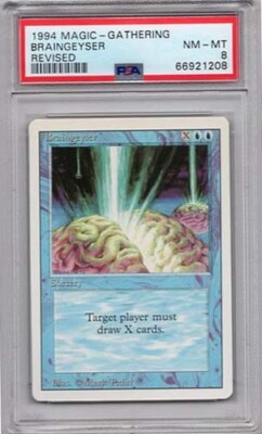 BRAINGEYSER MAGIC MTG REVISED 3RD EDITION #50 PSA #66921208 GRADED NM ...