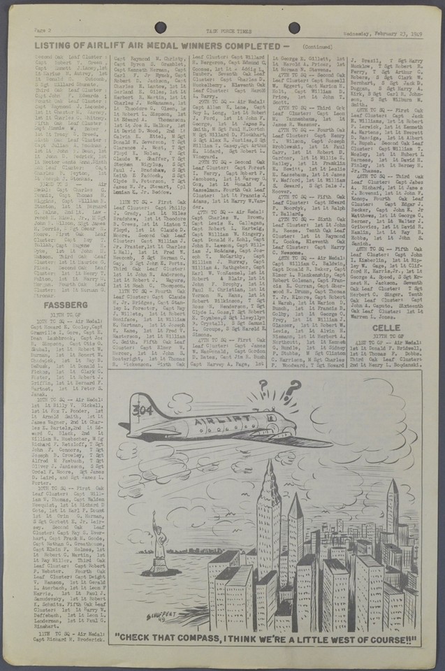 1949 COMBINED AIRLIFT TASK FORCE TIMES Military Newspaper VOL II NO 138 ...