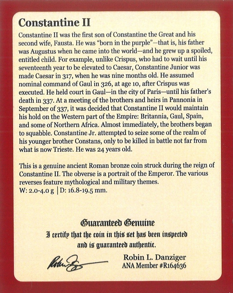 Rare Constantine II Roman AE3;4 (AD 316-340) - NGC Certified - Fine (F ...